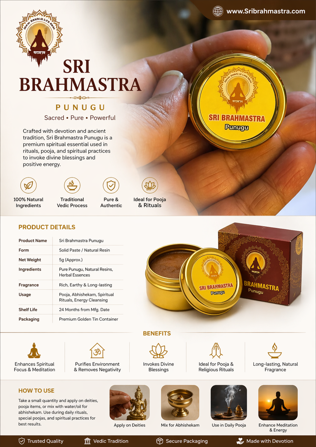 Punugu Sugandh 5 Gram- Inspired by Ancient Temple Traditions – Sri ...
